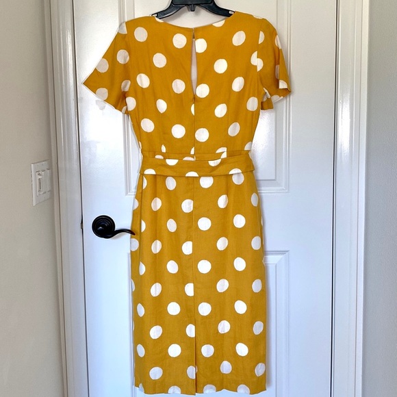 Boden | Dresses | Boden Hazel Polka Dot Belted Linen Midi Dress In Tuscan Sun Spot 6r | Poshmark
